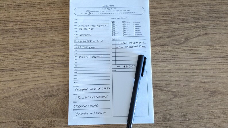 Daily Plans to Do List Schedule Planner Notepad | Minimalist Notepad - Etsy