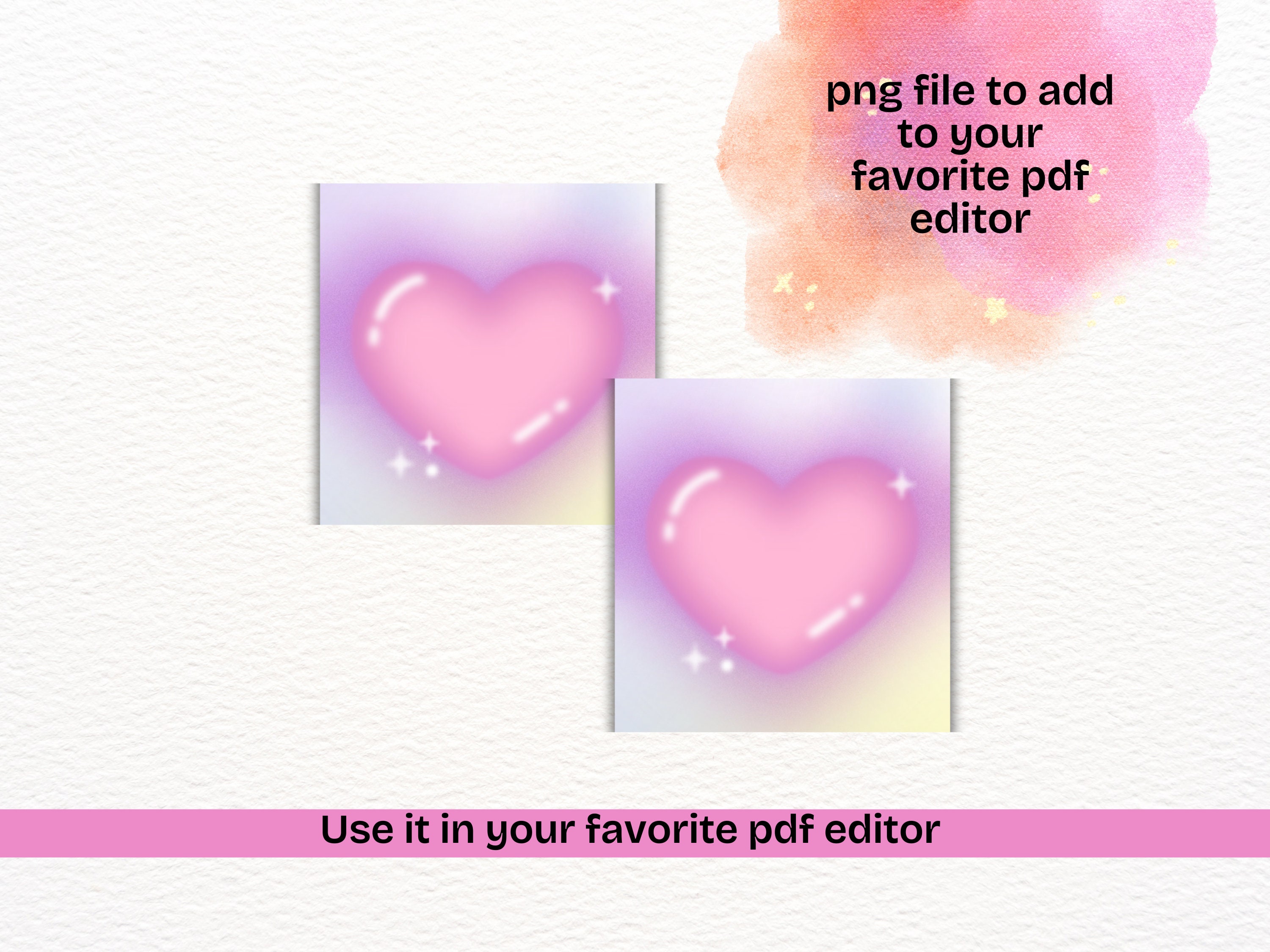 Heart Memo Pad Printable Memo Sheets Stationery Printables Cute Digital ...