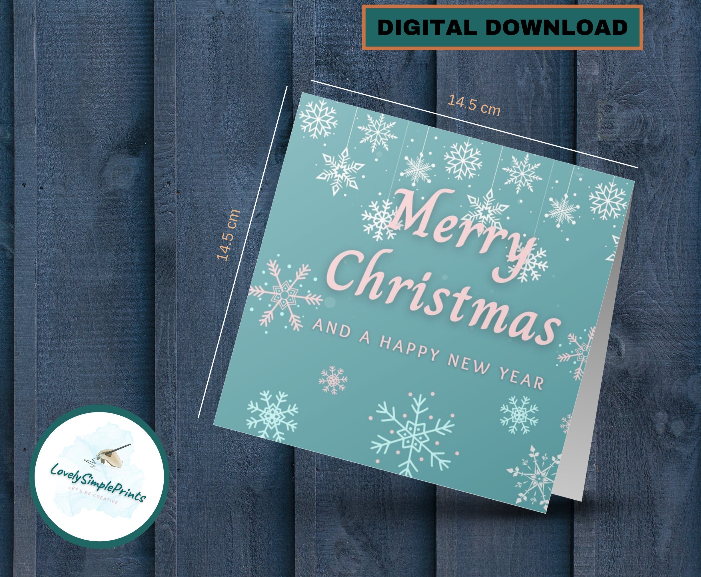 Printable Christmas and New Year Card, Greeting Card, Merry Christmas ...