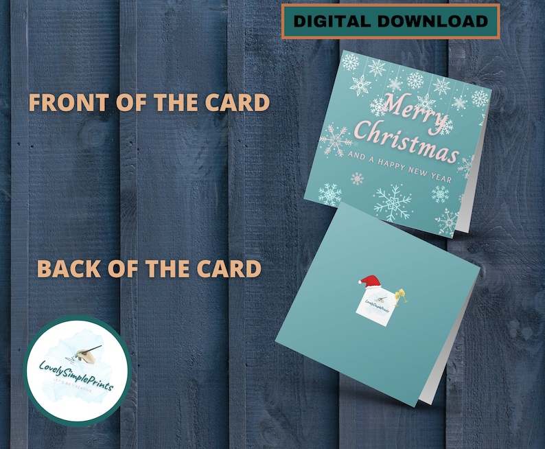 Printable Christmas and New Year Card, Greeting Card, Merry Christmas ...