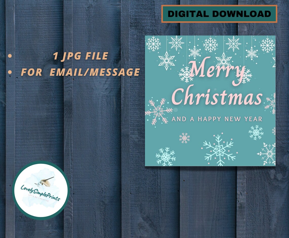 Printable Christmas and New Year Card, Greeting Card, Merry Christmas ...