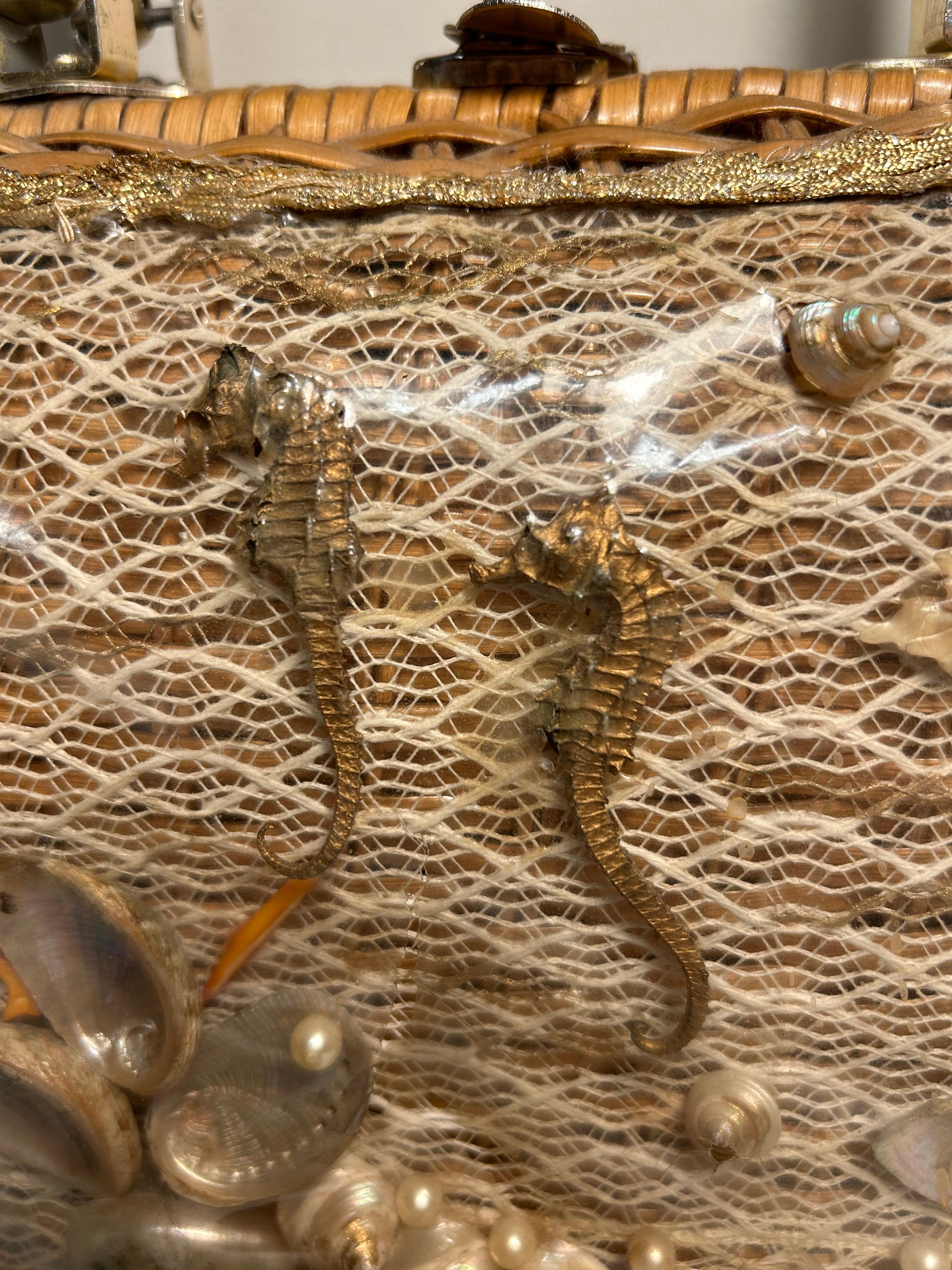 Vintage Kitsch 1950's Princess Atlas Rattan & Seashell - Etsy