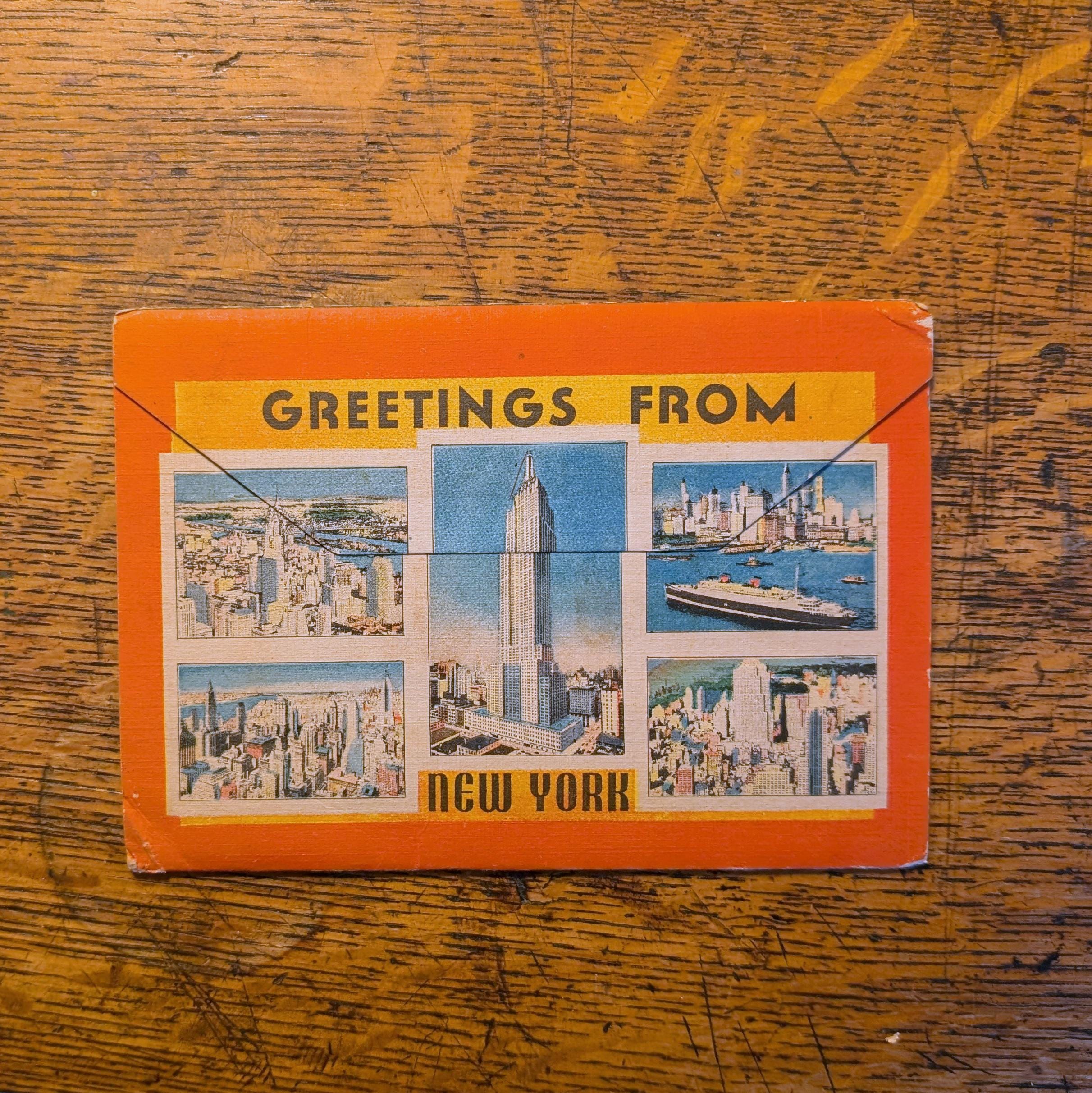 New York City Manhattan Souvenir Postcard Folder, 1940's Yankee Stadium ...