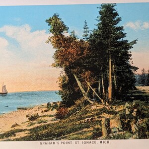 Mackinaw City, Mackinac Island and St. Ignace Michigan Souvenir Postcard Folder, 1930's Vintage ...