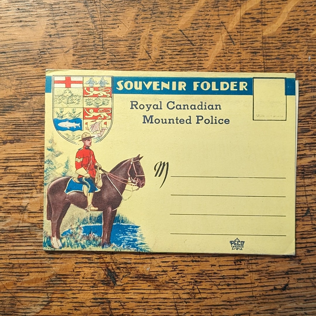 Royal Canadian Mounted Police Souvenir Postcard Folder 1940's, Vintage ...
