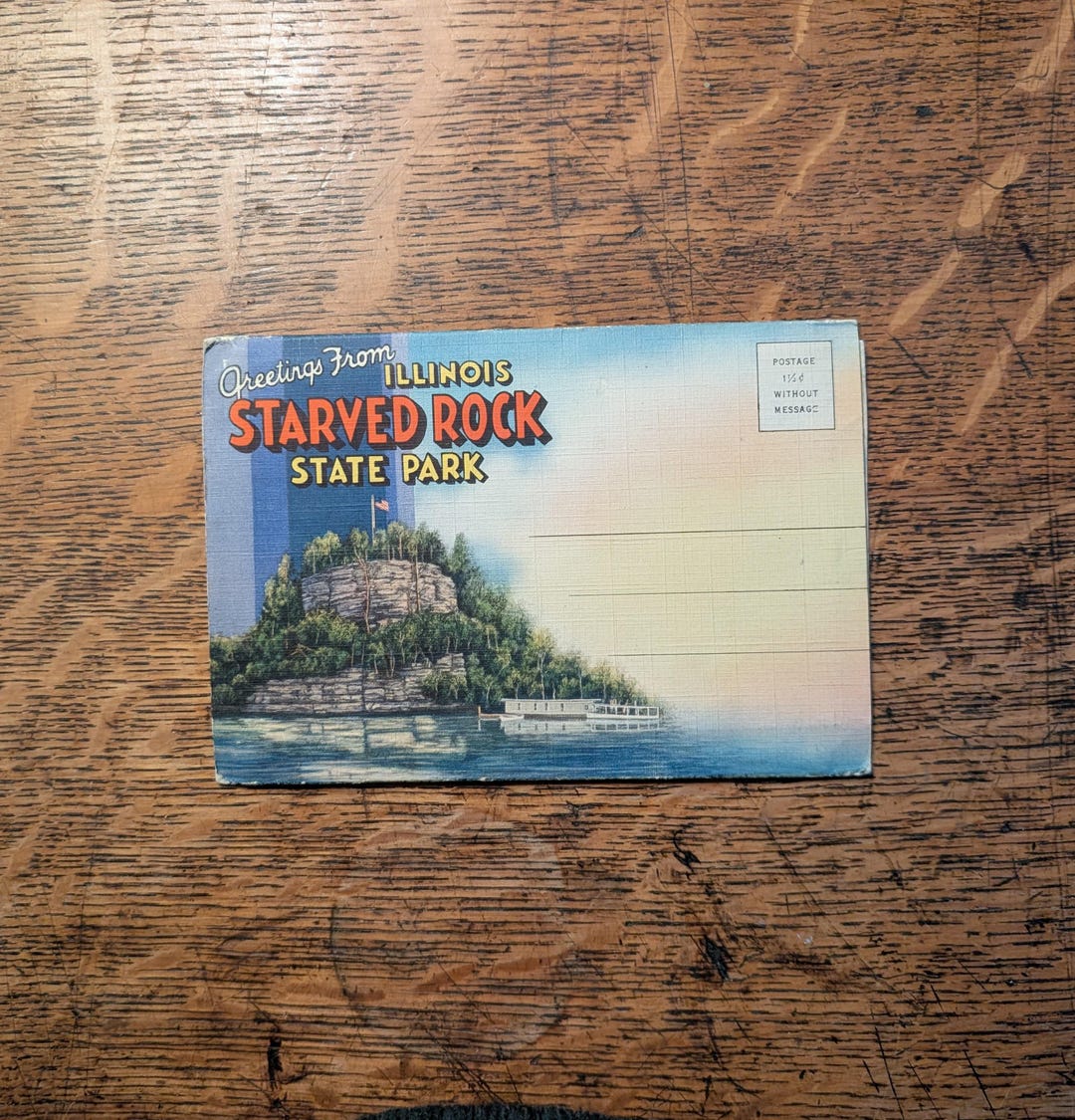 Starved Rock State Park Souvenir Postcard Folder: 1940s Vintage ...