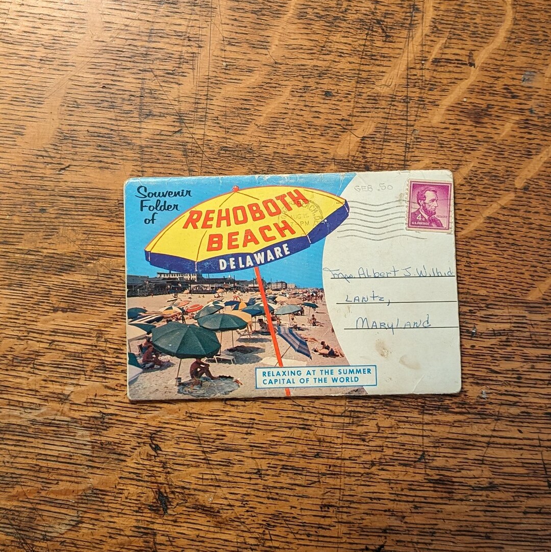 Rehoboth Beach Delaware Souvenir Postcard Folder, Early 1950's Vintage ...