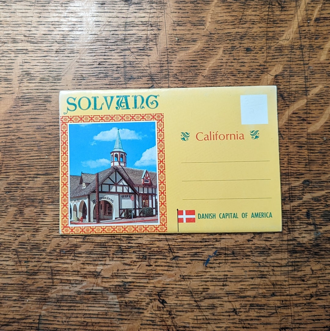 Solvang California Souvenir Postcard Folder, 1960's Vintage Danish ...