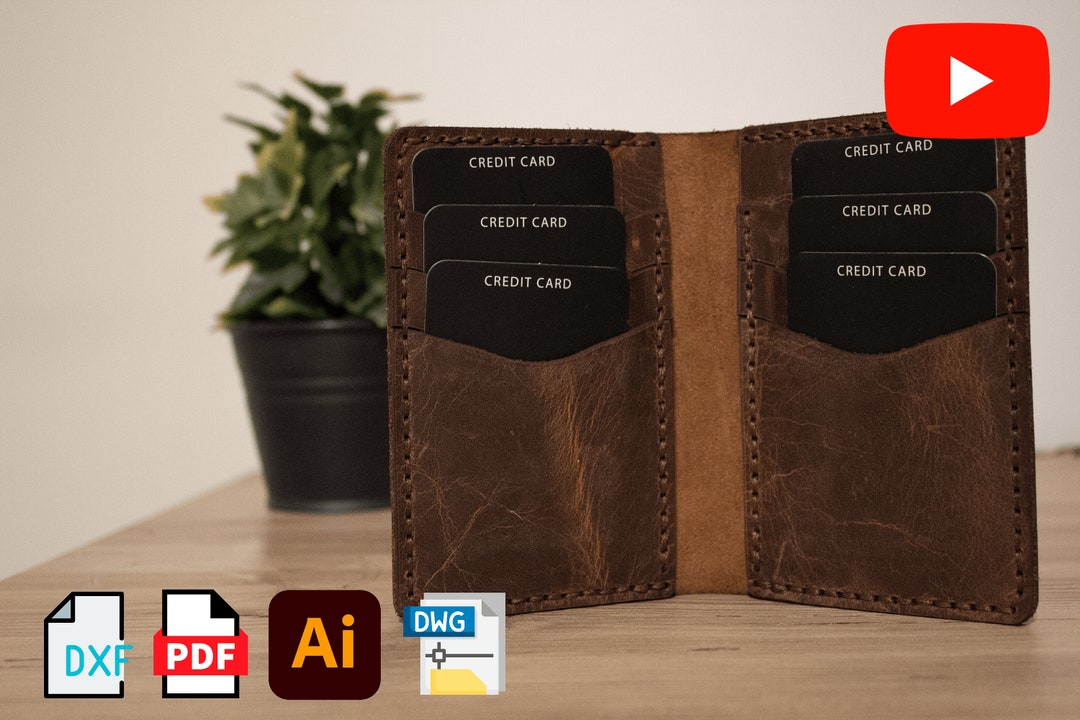 Leather Vertical Bifold Wallet Pattern, Leather Pattern Pdf ,pdf Dxf Ai ...