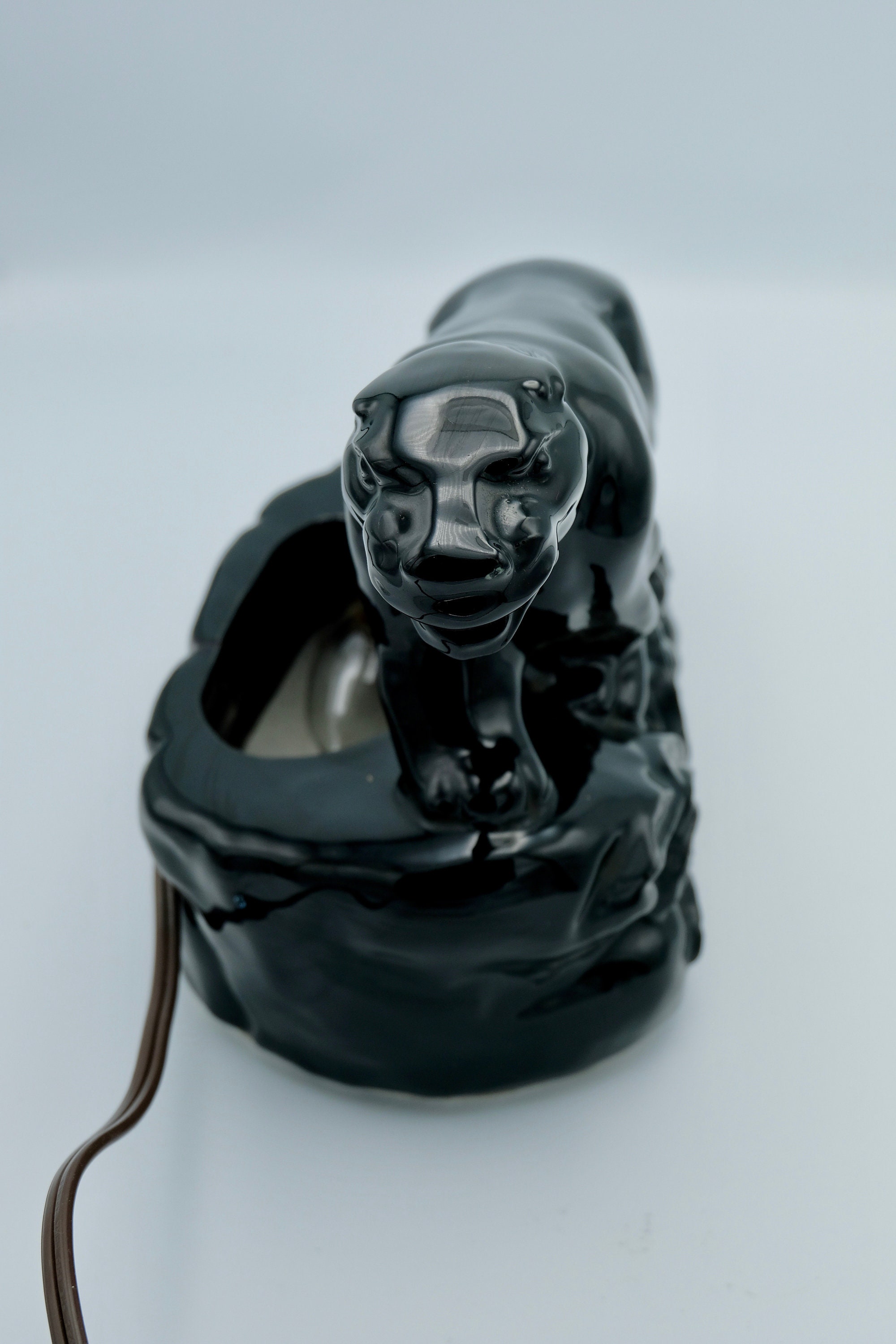 Vintage MCM 1950s Black Cat/ Panther Lamp or Planter - Etsy