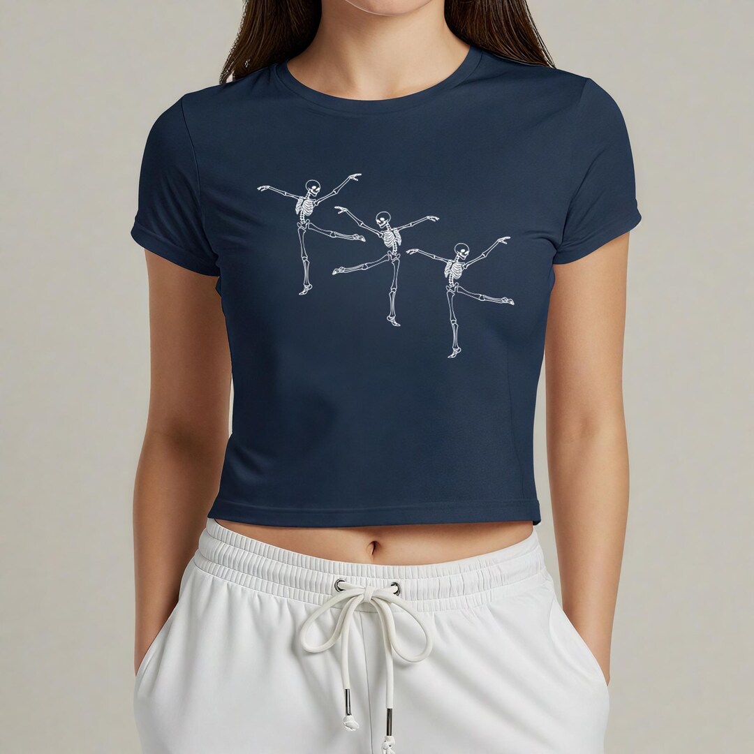 Ballet Skeleton Crop Top: Spooky Halloween Dance Tee - Etsy