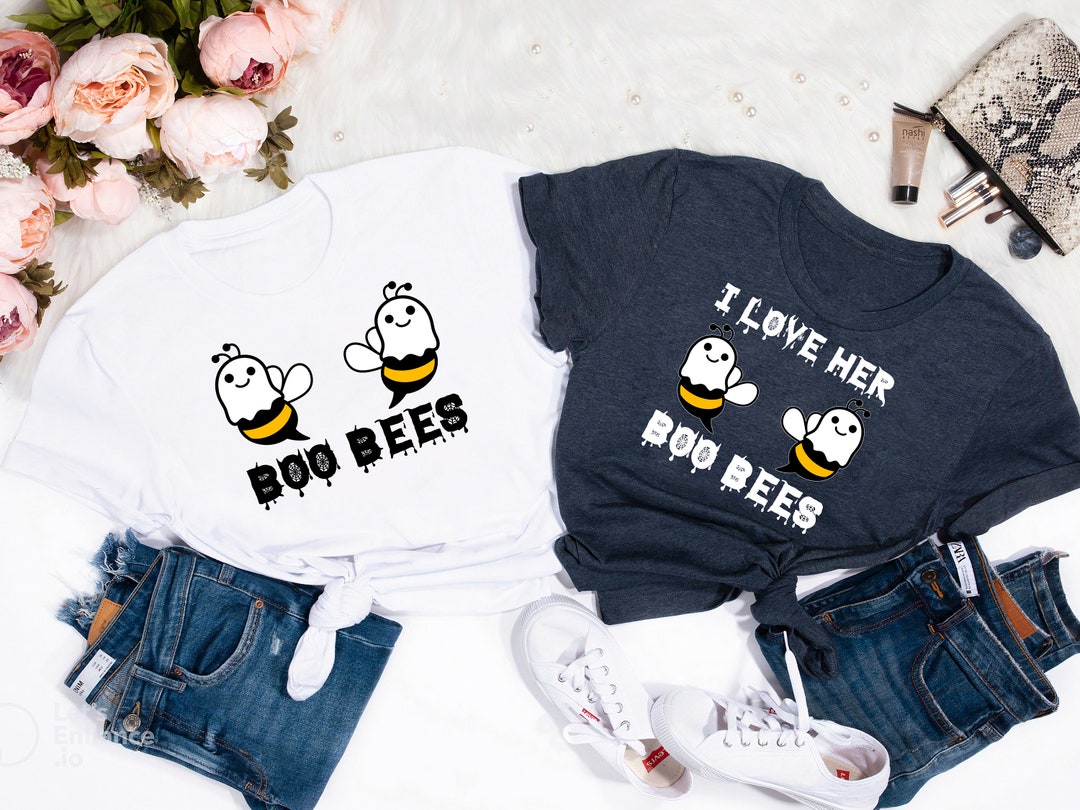 I Love Her Boo Bees Shirt, Halloween Gift, Spooky Couple Shirt, Funny ...