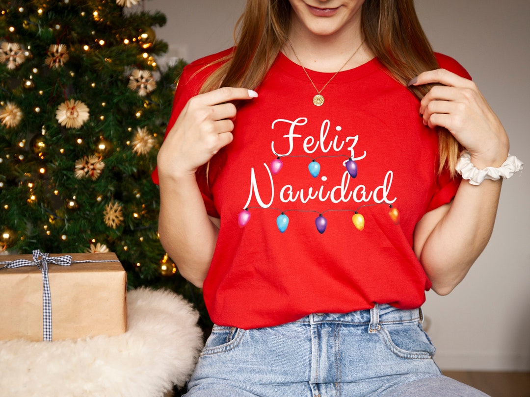 Feliz Navidad, Merry Christmas Shirt, Spanish Merry Christmas Shirt ...