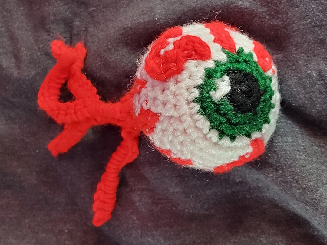 Judy - Crocheted Eyeball Plush With Gnarly Optic Nerve - Etsy