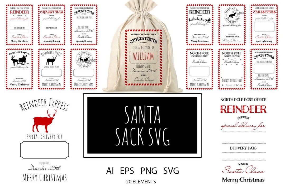 Santa Sack Svg Bundle - Etsy