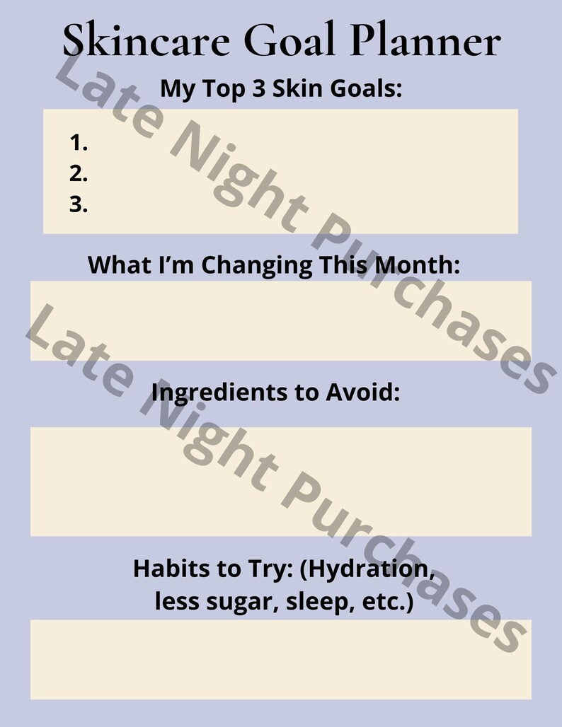 Skincare Tracker Printable | Daily Routine Log, Product Test Sheet ...