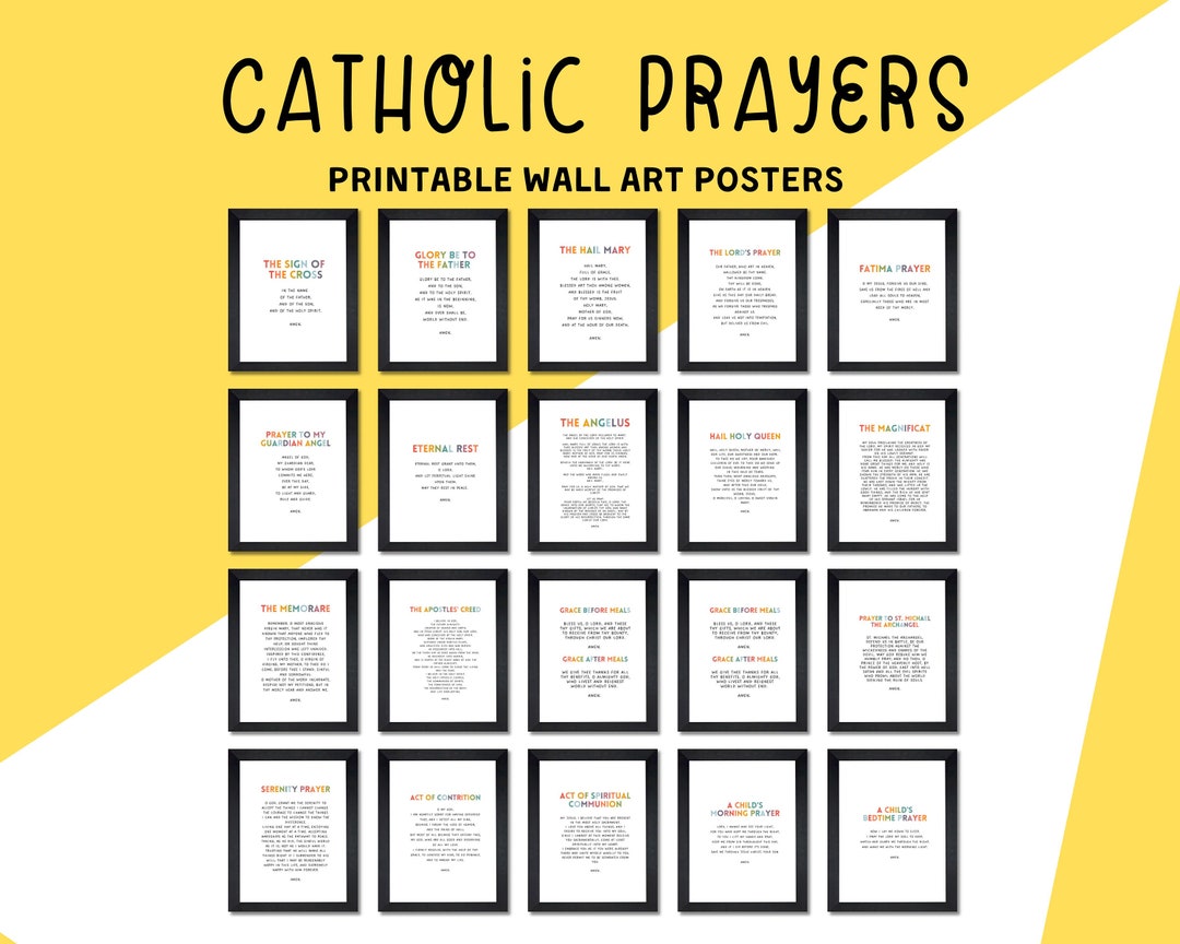 Catholic Prayer Printable Poster Prints Digital Download PDF Catholic ...