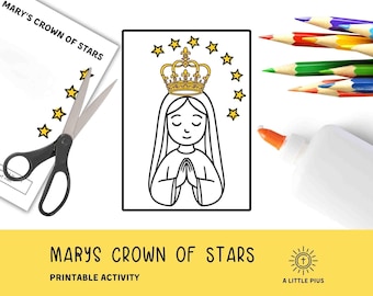 Mary May Crowning Printable Worksheets | Flower Crown & Colouring Pages ...