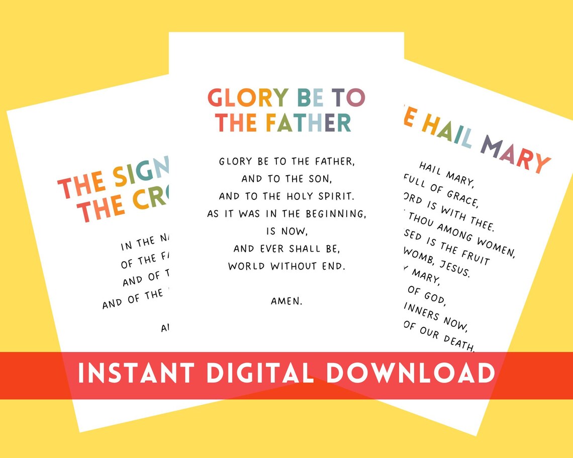 Catholic Prayer Posters Printable | PDF Digital Download | Prayer ...