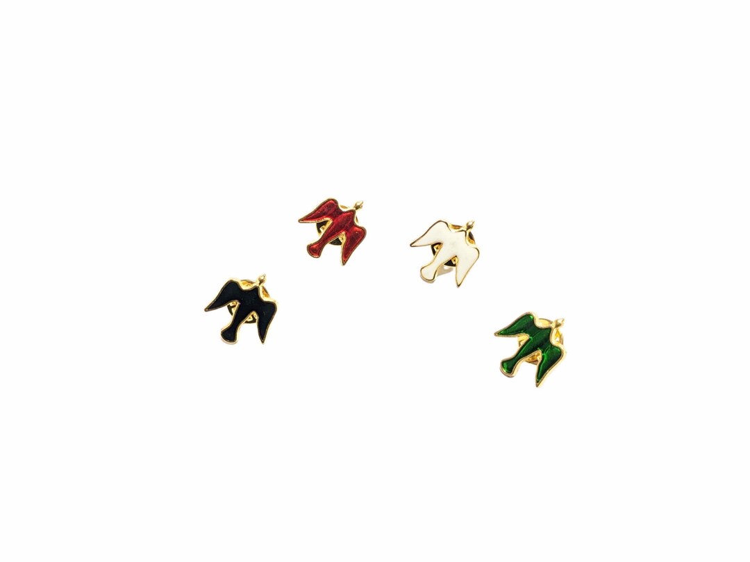 Four Peace Doves Holy Spirit Religious Lapel Enamel Pins Set Catholic ...