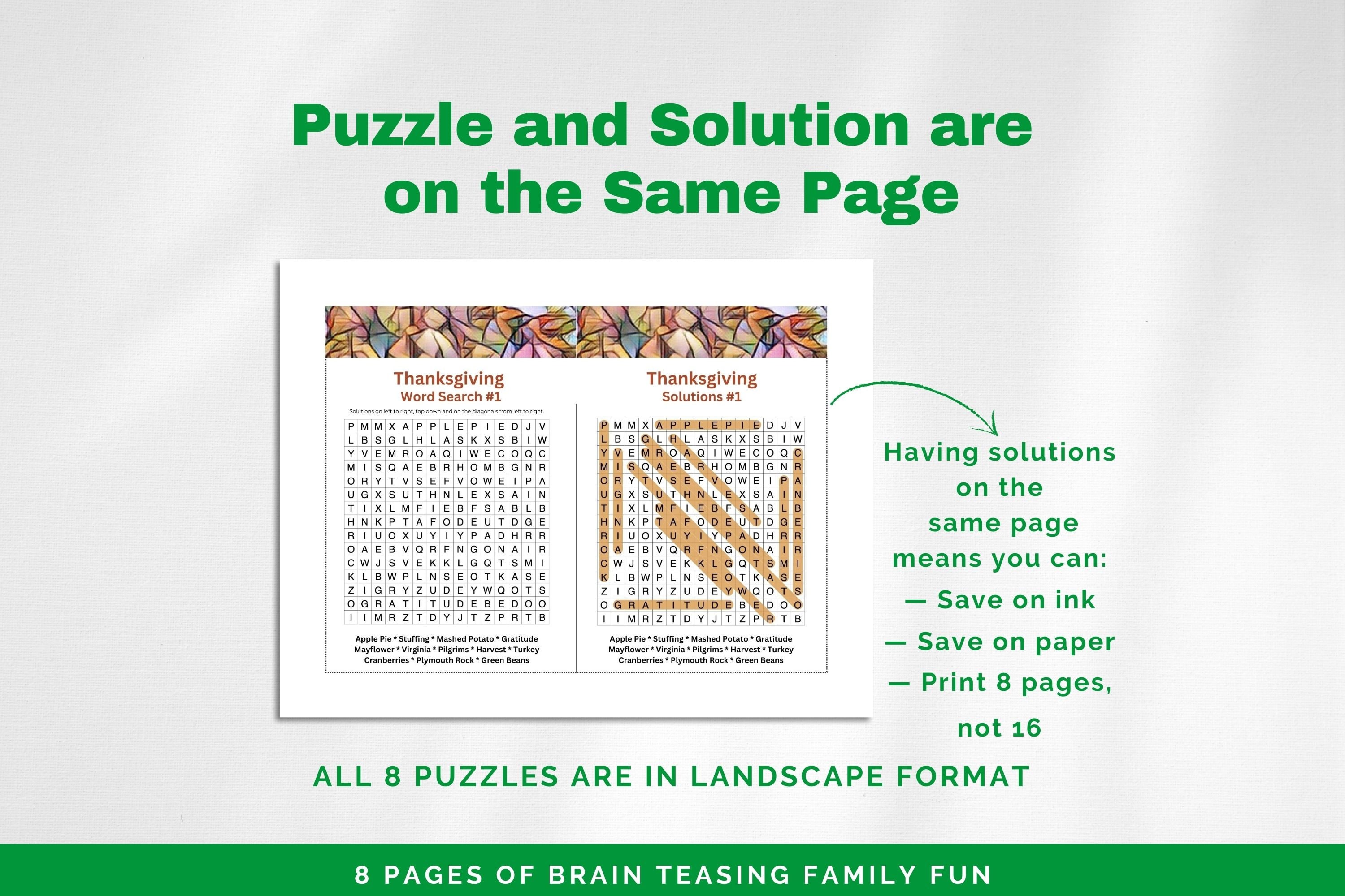 Thanksgiving Game, Printable PDF Word Search, Instant Download for ...