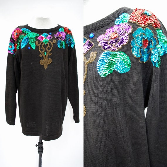 Vintage black sequin - Gem