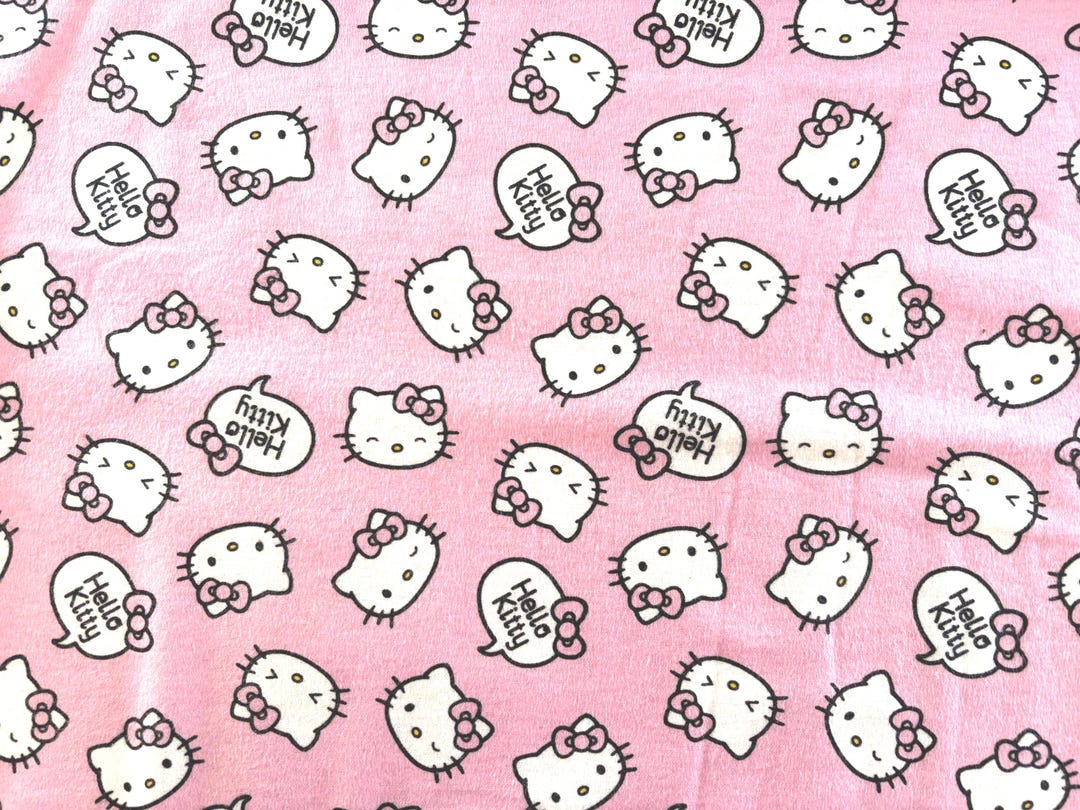 Pink Hello Kitty Cotton Flannel Fabric - Sold by the Yard - Etsy