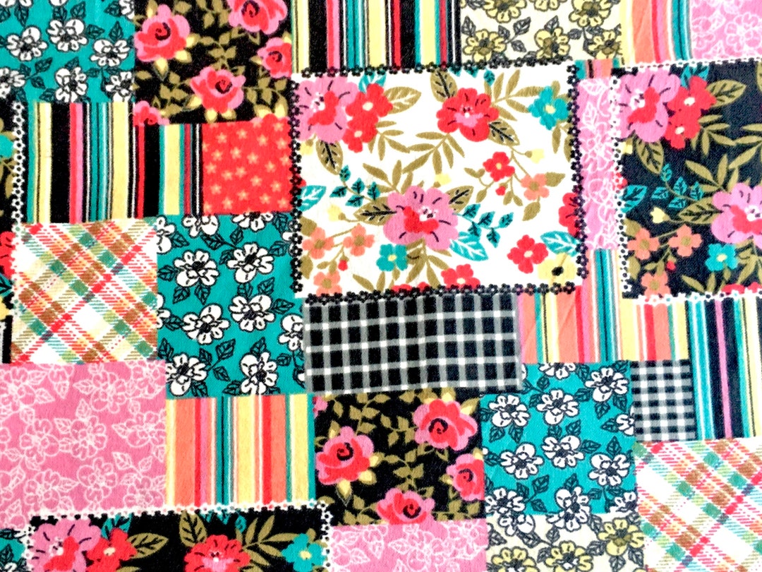 Flannel Fabric Patchwork Flannel Fabric Multi Color Floral Fabric ...