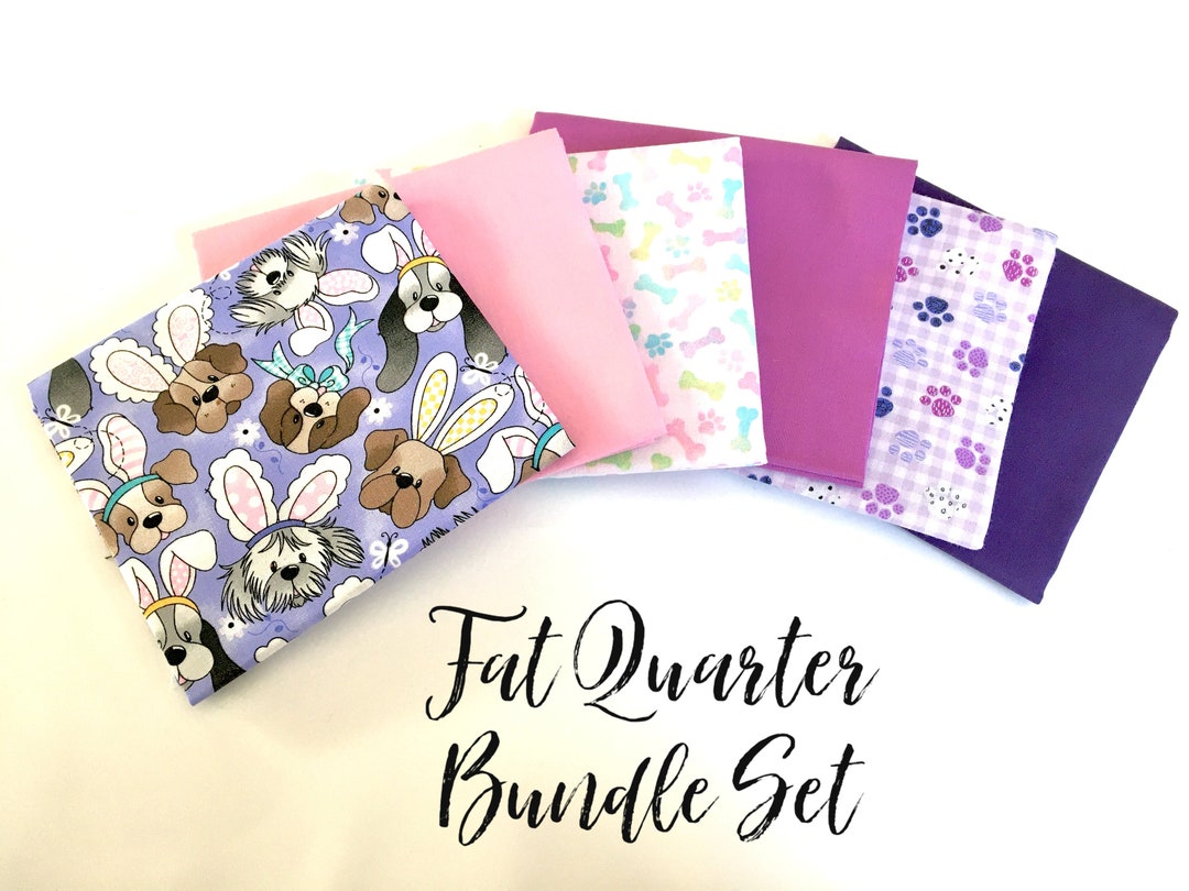 Easter Fat Quarter | Paw Print Fat Quarters | Easter Fabric | Purple ...