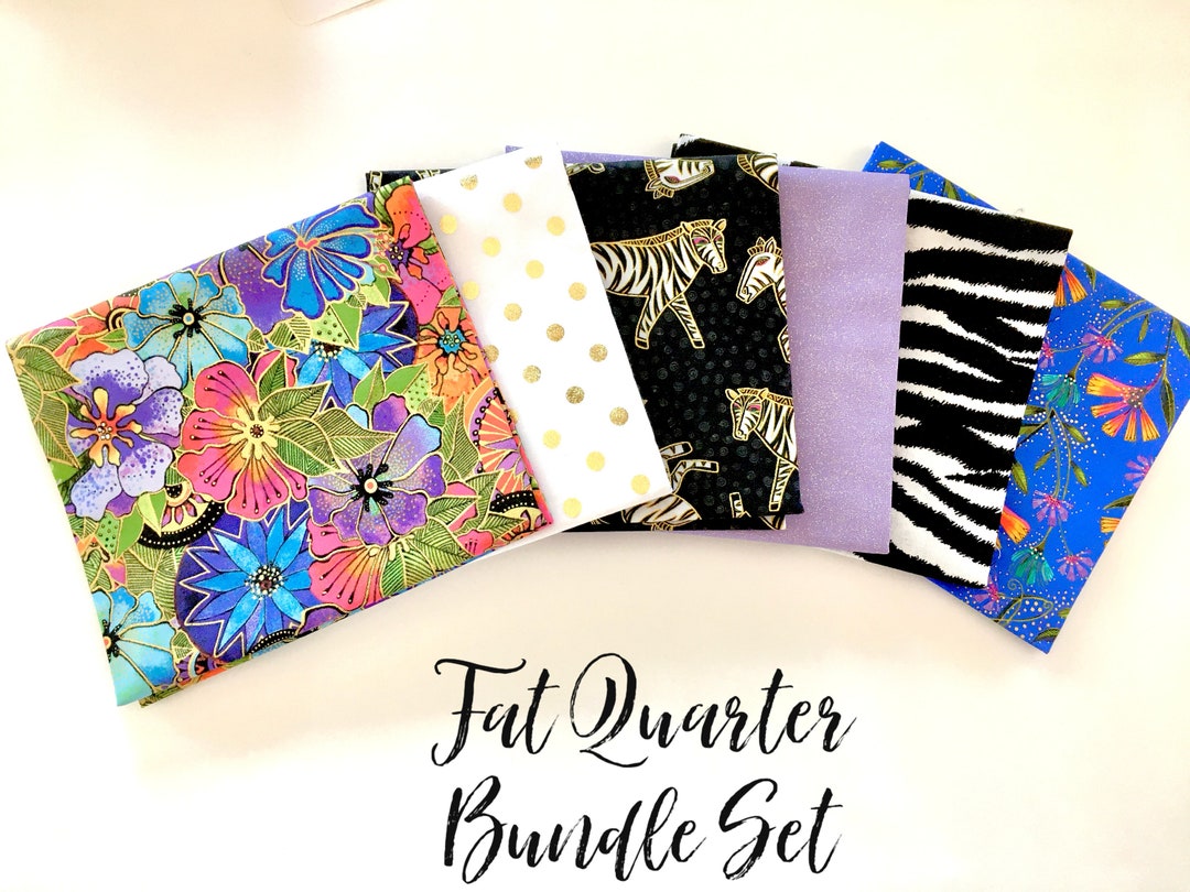 Floral Zebra Print Fat Quarter Fabric Bundle | 100% Cotton - Etsy
