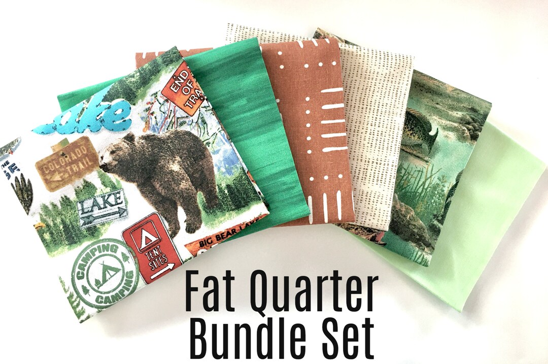 Woodland Animal Cotton Fat Quarters | Camping Bear Fabric, Set of 6 - Etsy