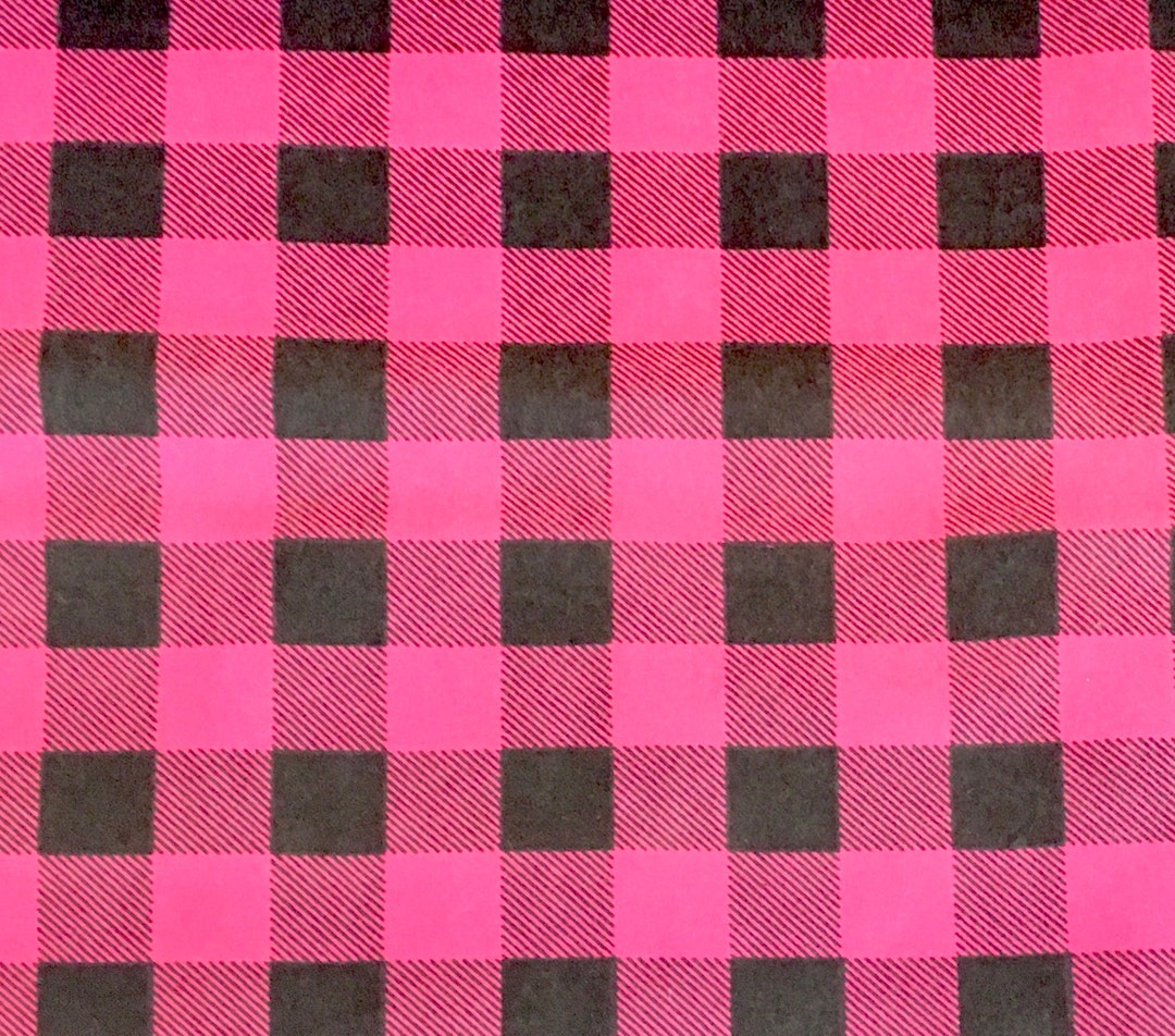 Flannel Fabric | Hot Pink Buffalo Check Flannel Fabric | Hot Pink ...