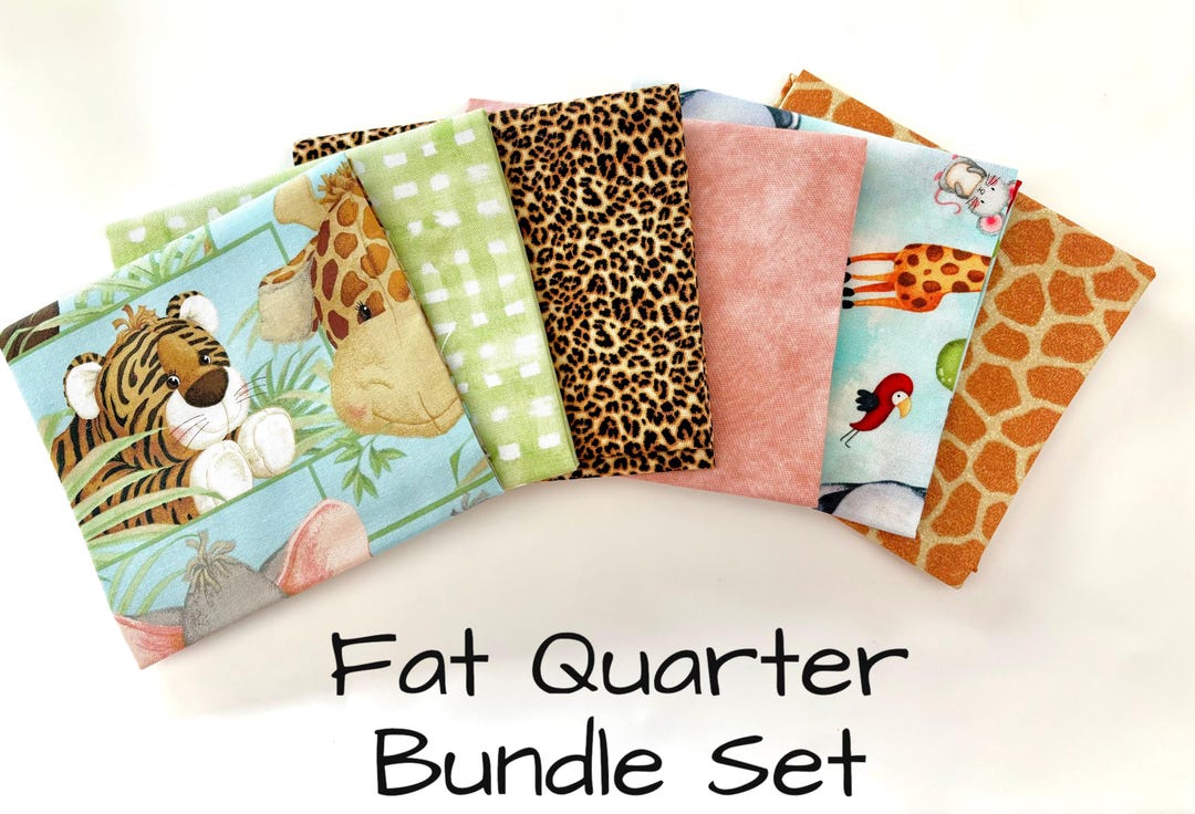 Wild Animal Fat Quarters Animal Print Fabric Zebra Fat Quarters Giraffe ...