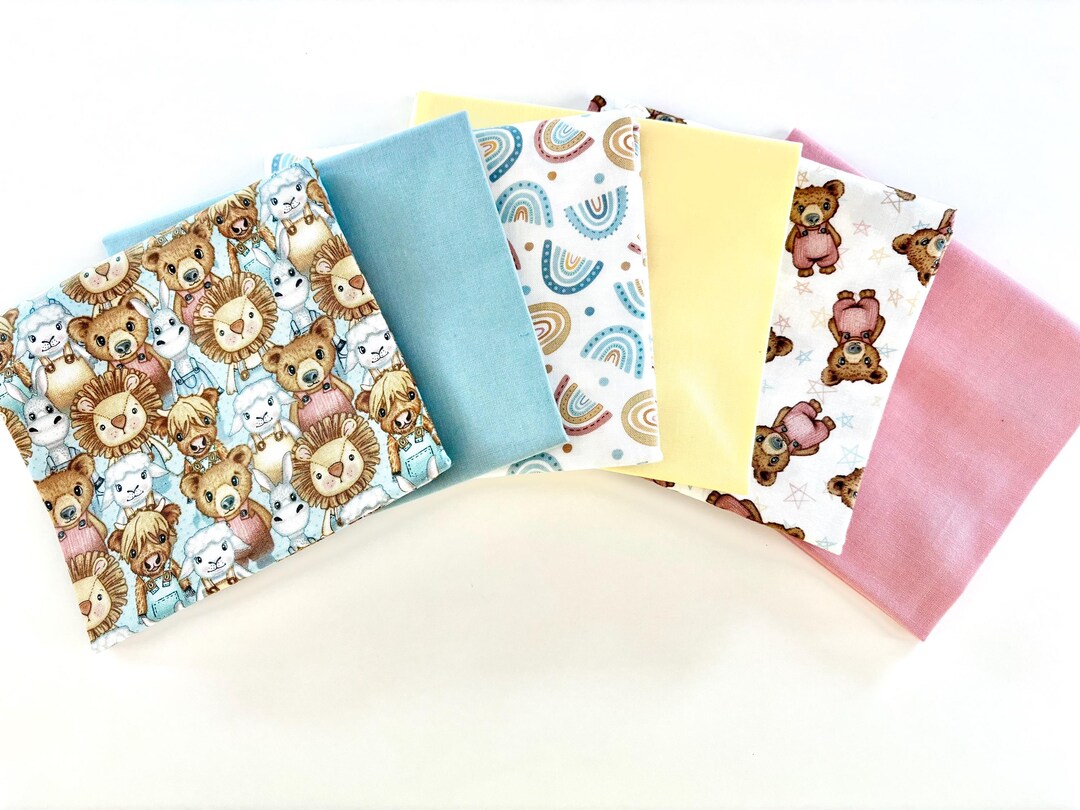 Animal Cotton Fat Quarters | Forest, Bear Theme - Set of 6 - Etsy