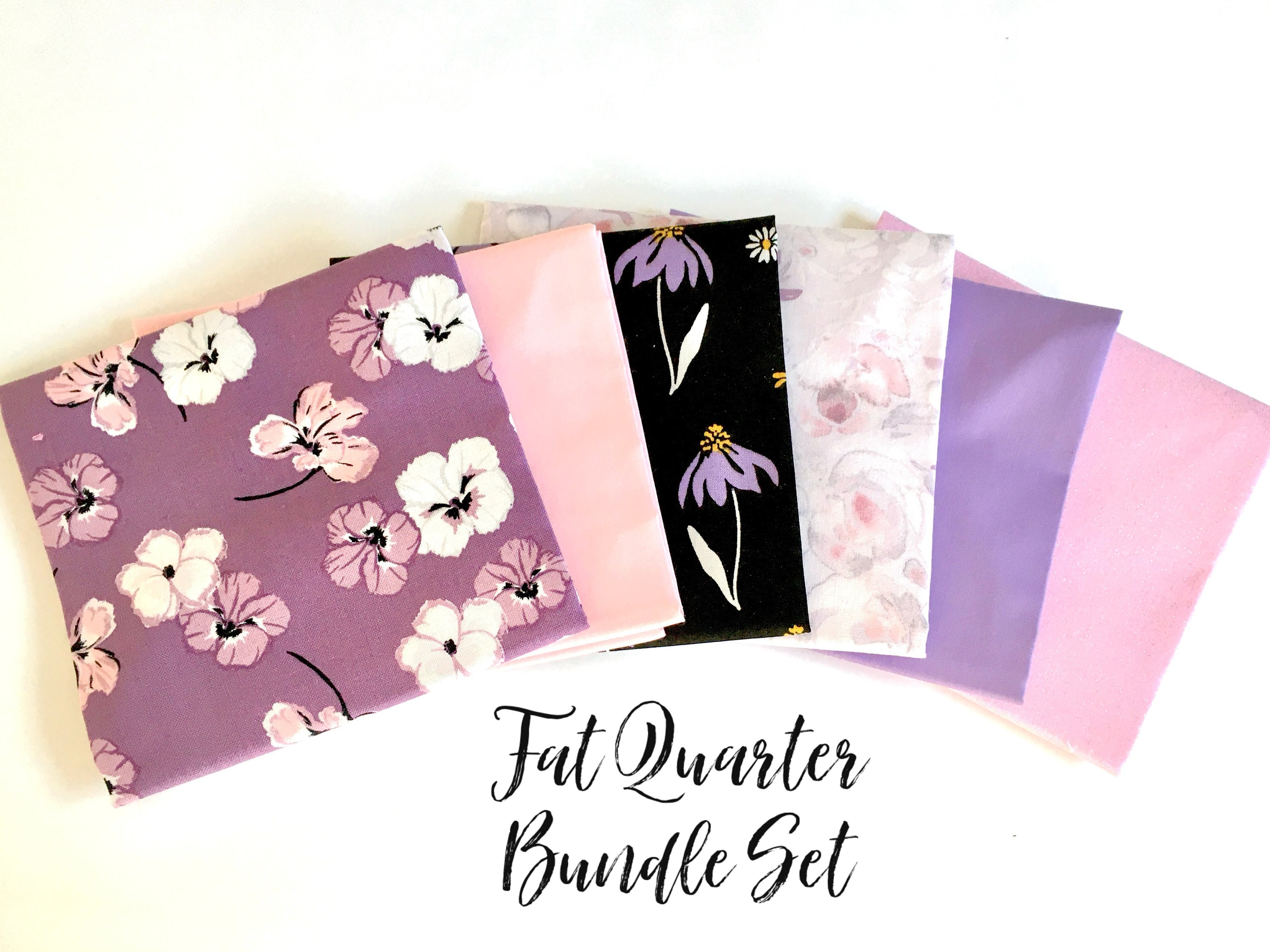 Purple Fat Quarters Fat Quarters Pink Floral Fat Quarters Set of 6 ...