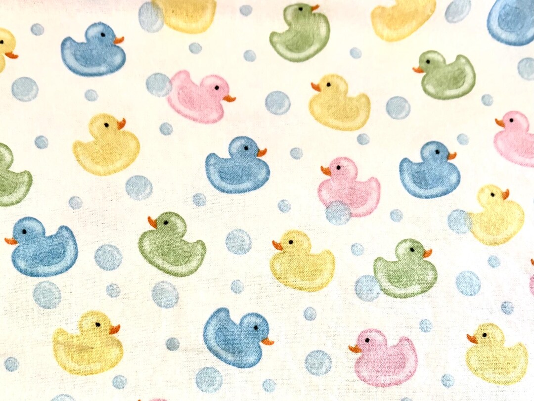 Nursery Rubber Duck Flannel Fabric | Nursery Flannel Fabric | Duck ...