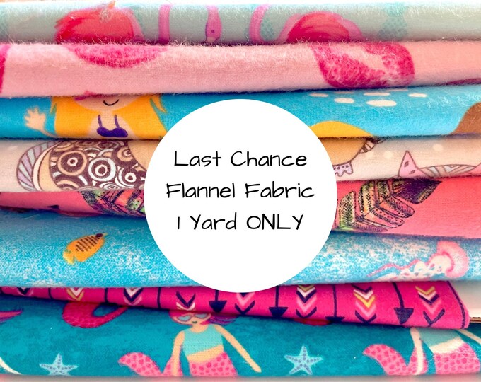 Flannel Fabric | Mermaid Flannel | Girl Flannel | Girl Fabric | Owl ...
