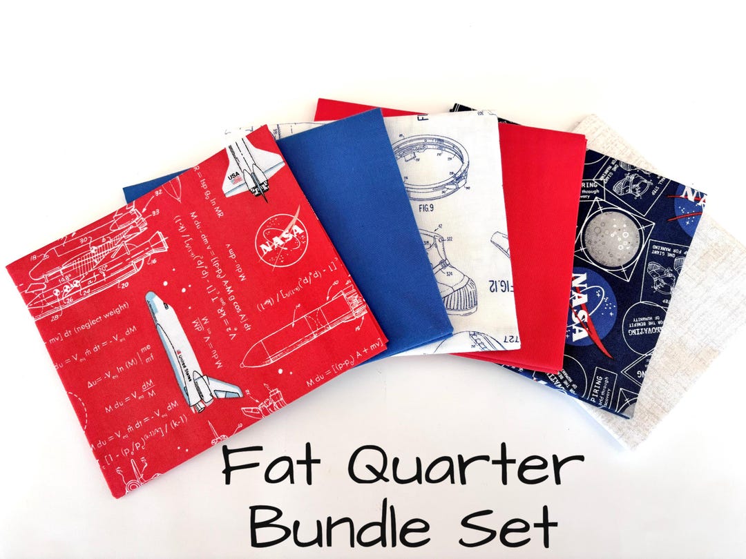 Space Theme Fat Quarters | NASA Cotton Fabric Bundle - Etsy