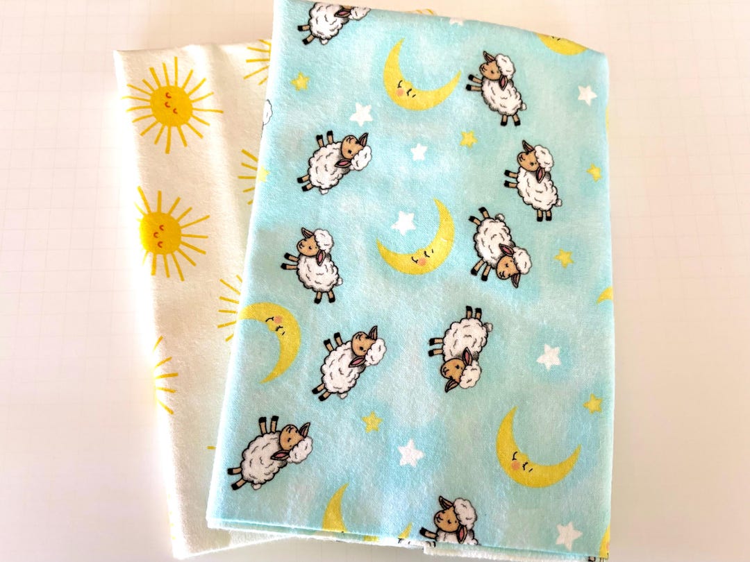 Nursery Flannel | Nursery Fabric | Cotton Fabric | Sheep Flannel |moon ...