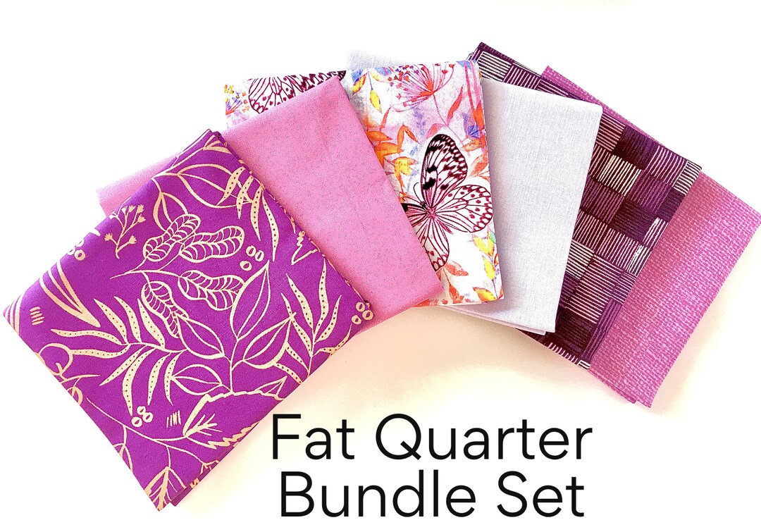Purple Floral Fat Quarter | Gold Floral Fat Quarters | Butterfly Fat ...