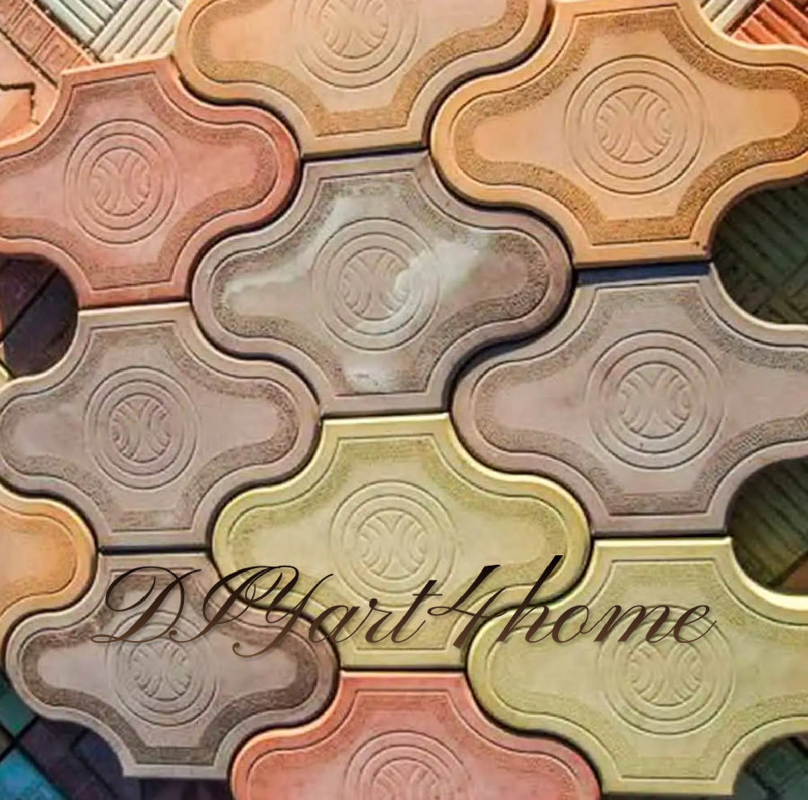 Paving Slabs Mold Clover 1/5 Plastic Mold for Concrete, Stone Pattern ...