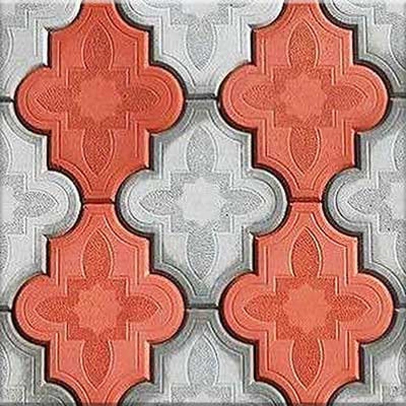 Patterned Clover Plastic Mold for Concrete Paving Slabs, Stone Pattern ...