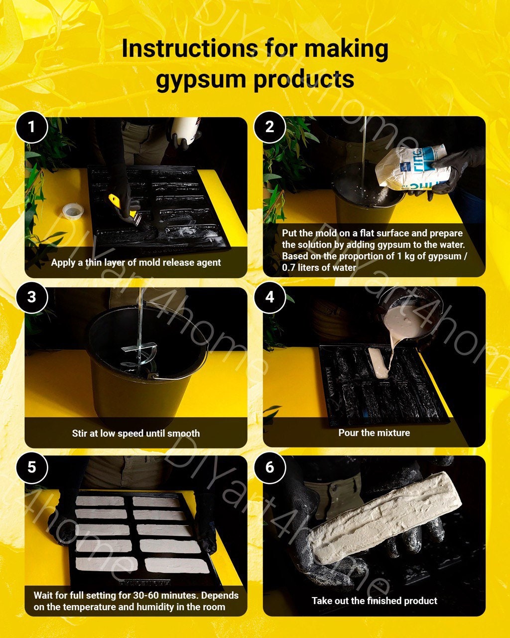 Convex Plastic Mold for Wall 3D Panel for Plaster gypsum or Concrete ...