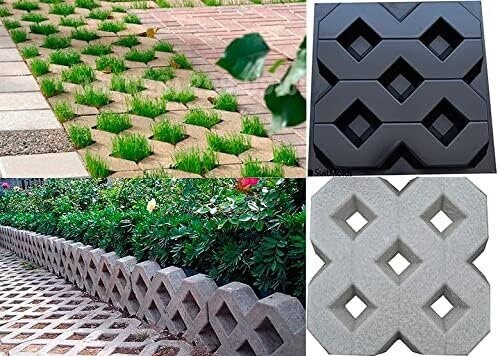 DIY Garden Pathway Plastic Mold for Concrete Paving Slabs, Grass Blocks ...