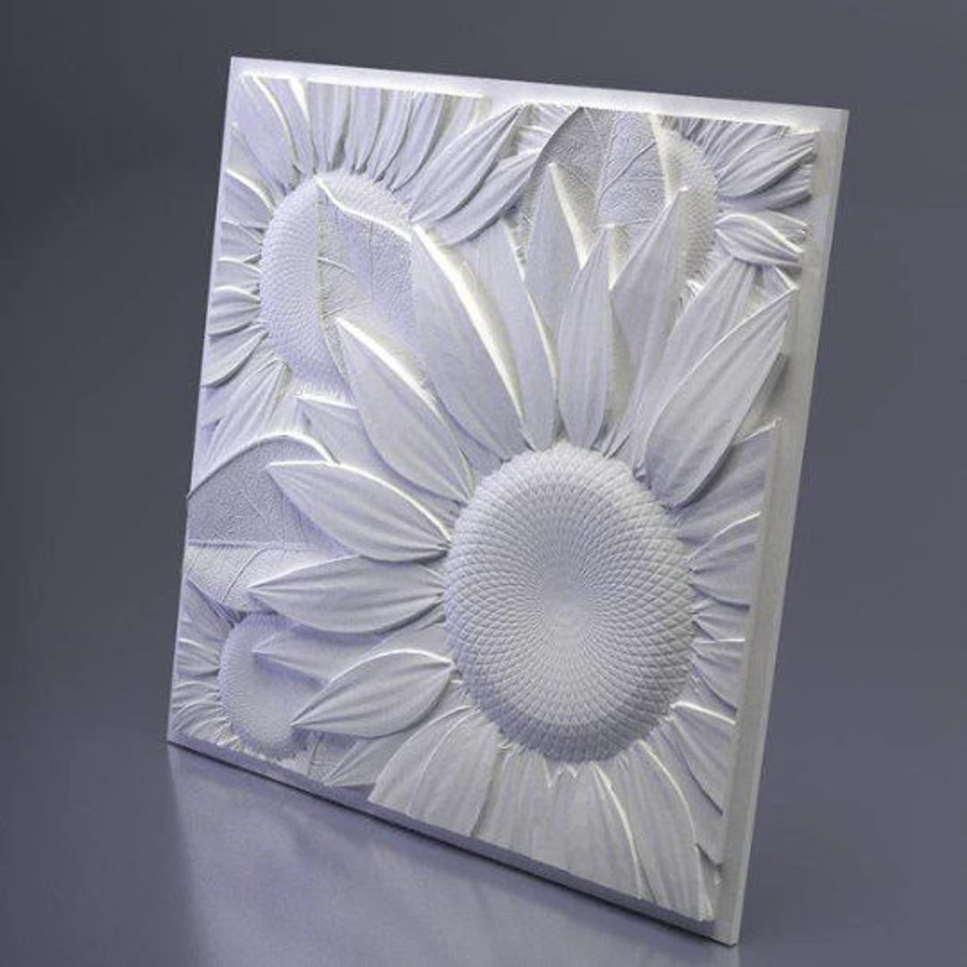 Sunflower Plastic Mold for Wall 3D Panel for Plaster gypsum or Concrete ...