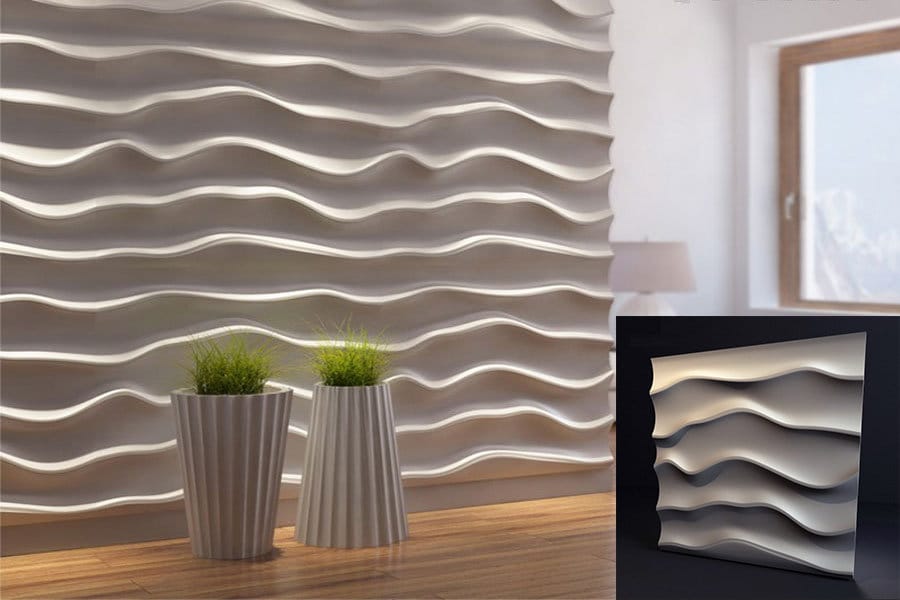 Dune Mold 3D Panel Plaster gypsum or Concrete Tile for Decorative Wall ...