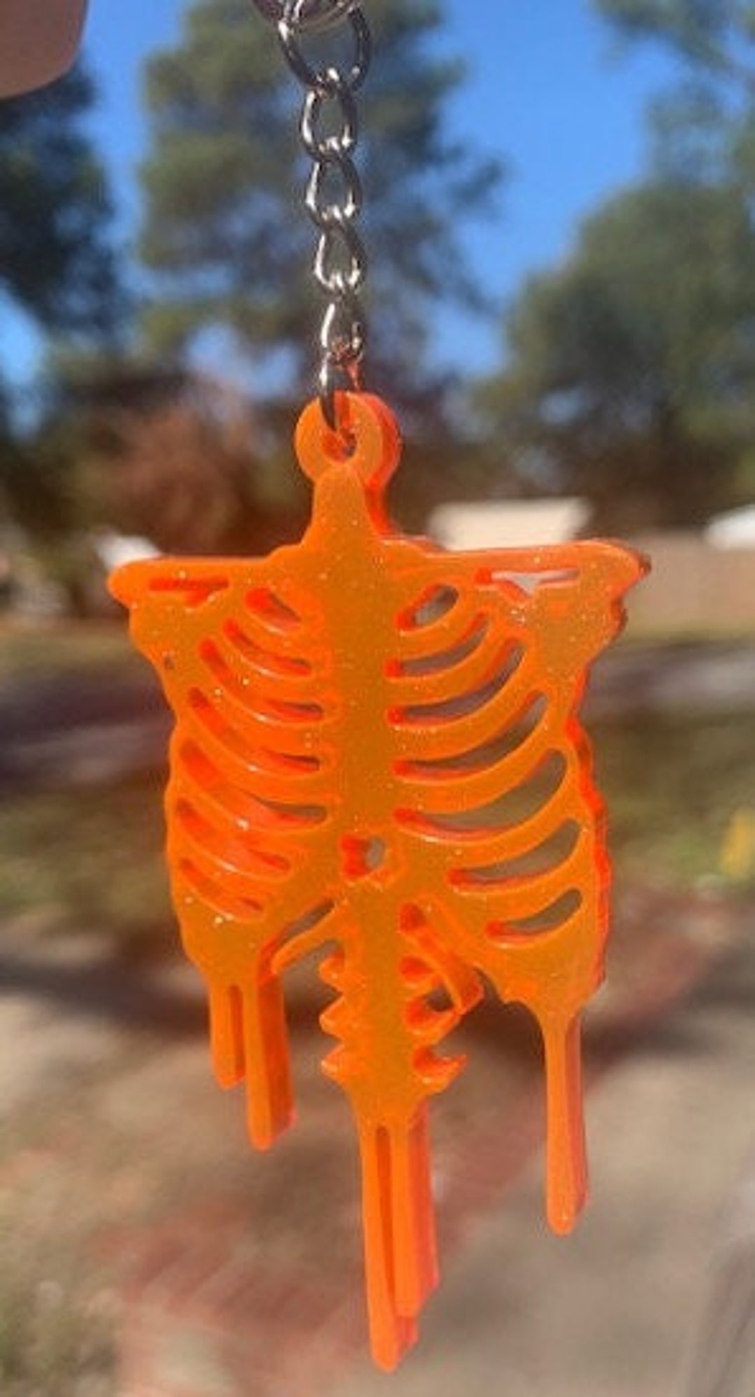 Skeleton Drip Resin Keychain Skeleton Ribs Skeleton Keychain - Etsy