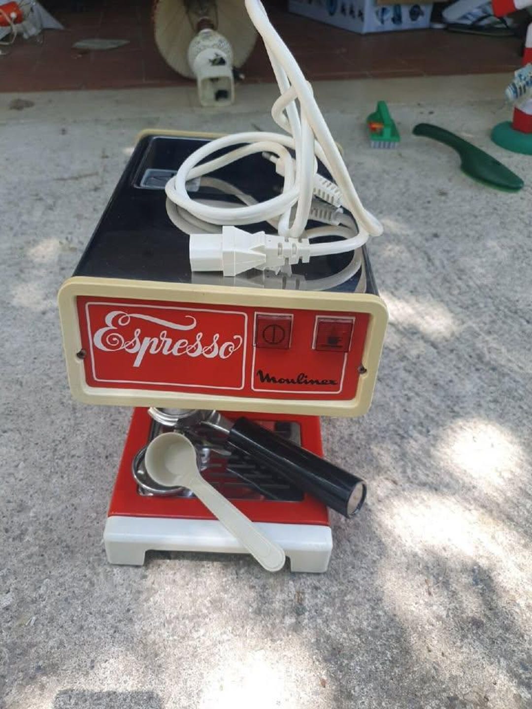 Vintage Moulinex Espresso Coffee Machine Retro Red White Mini Espresso ...
