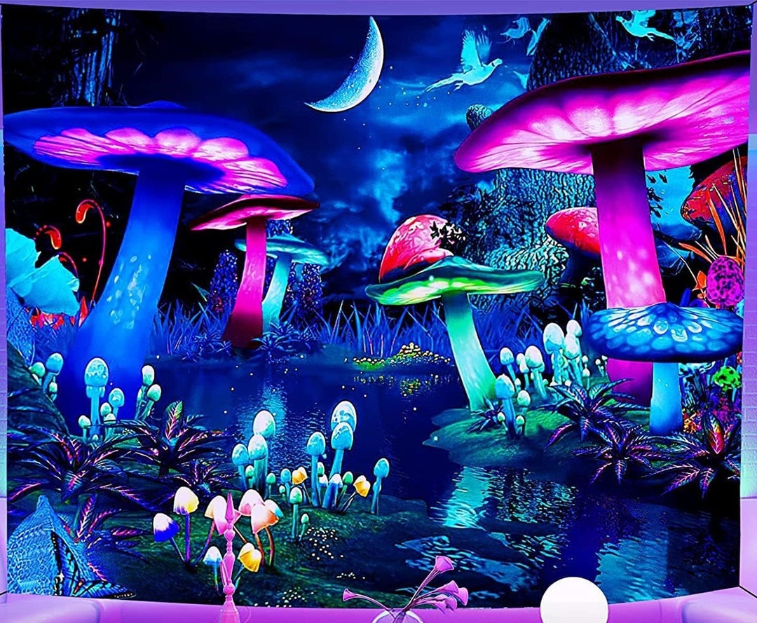 UV Wall Cloth Mushroom Eye Geometry Trippy Psychedelic Mushrooms ...