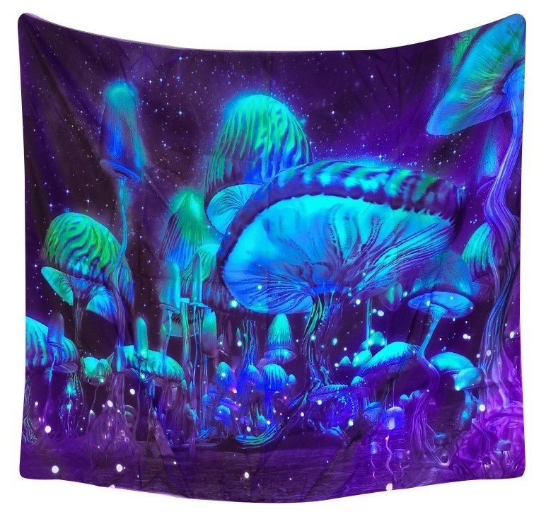 UV Wall Hangings Trippy Psychedelic Mushroom Fractal Owl Elephant Yoga ...